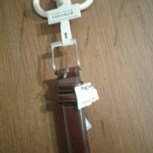 Perry Ellis Portfolio | Accessories | New Brown Leather Mens Perry ...